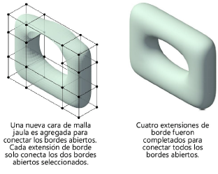 Tender un puente entre bordes abiertos de un modelo de subdivisión