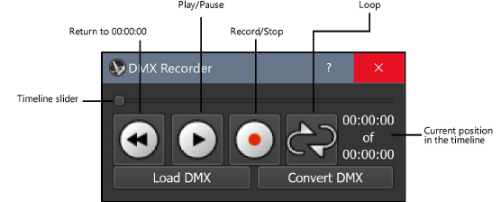 Recording and playing DMX files