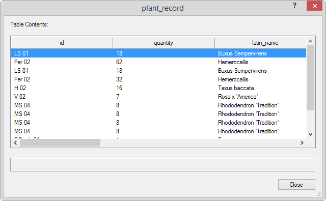 Automatically creating a database table from a record format