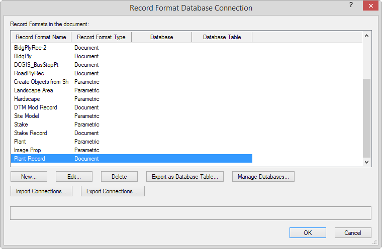 Automatically creating a database table from a record format
