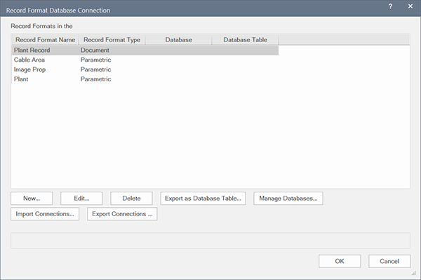Automatically creating a database table from a record format