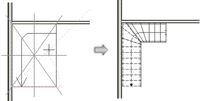 Drawing a stair with Corner to Corner mode